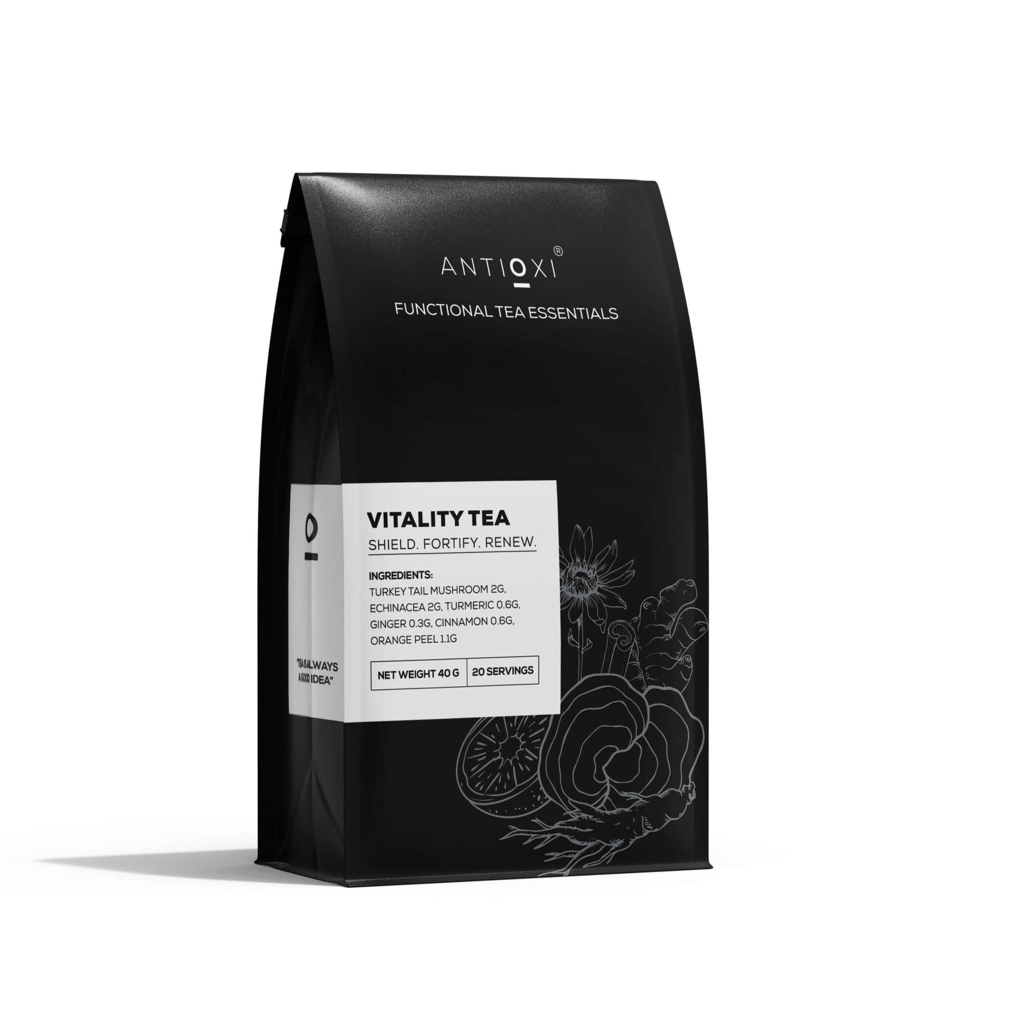 Antioxi® Vitality Tea – Functional Mushroom & Herbal Blend
